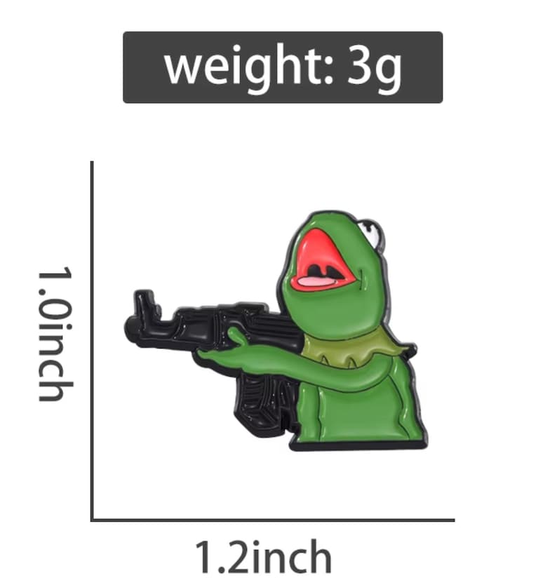 Funny Kermit Meme Enamel Pin Set – Tea-sipping and Chaos Frog Lapel ...