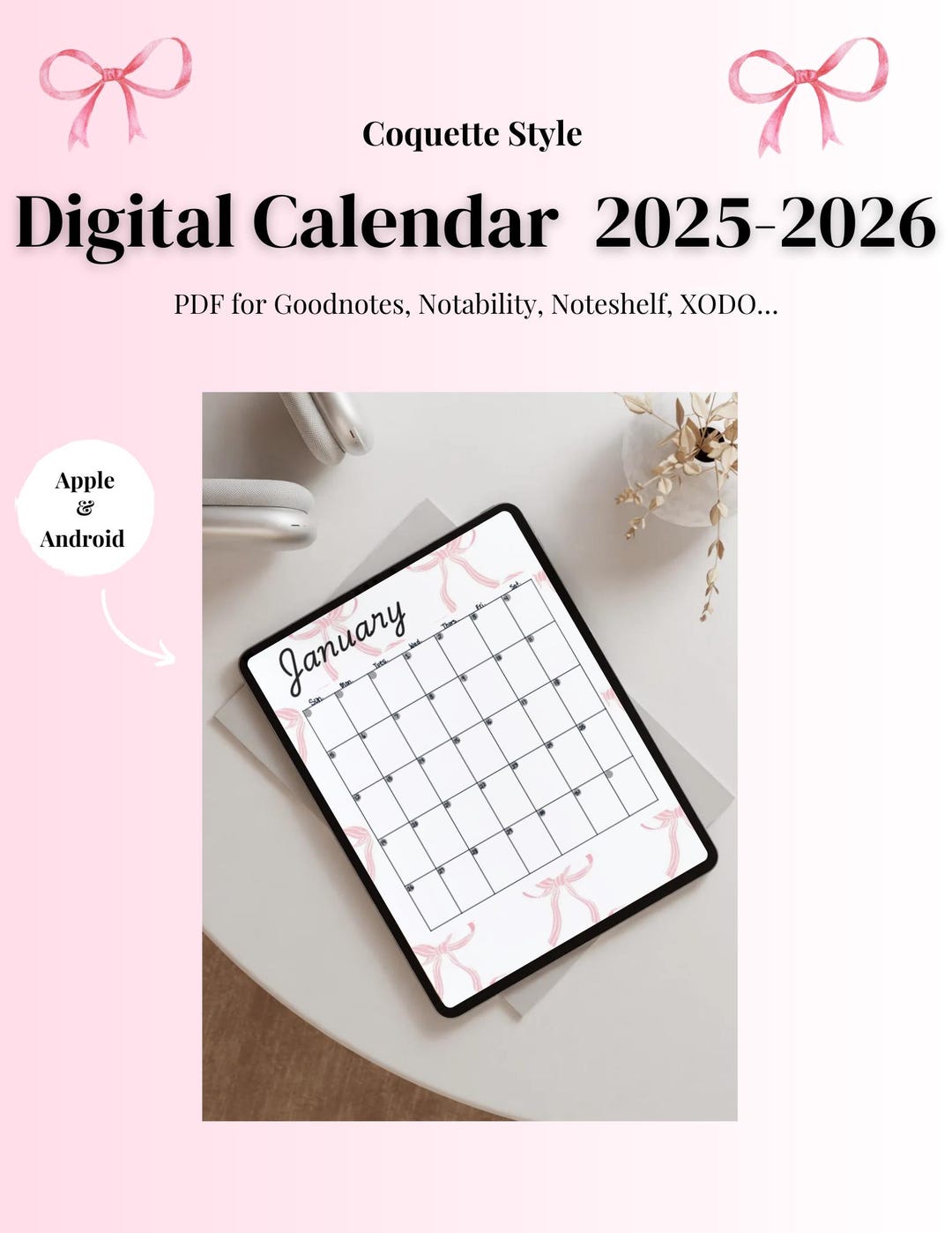 Digital Calendar 2025-2026 - Etsy