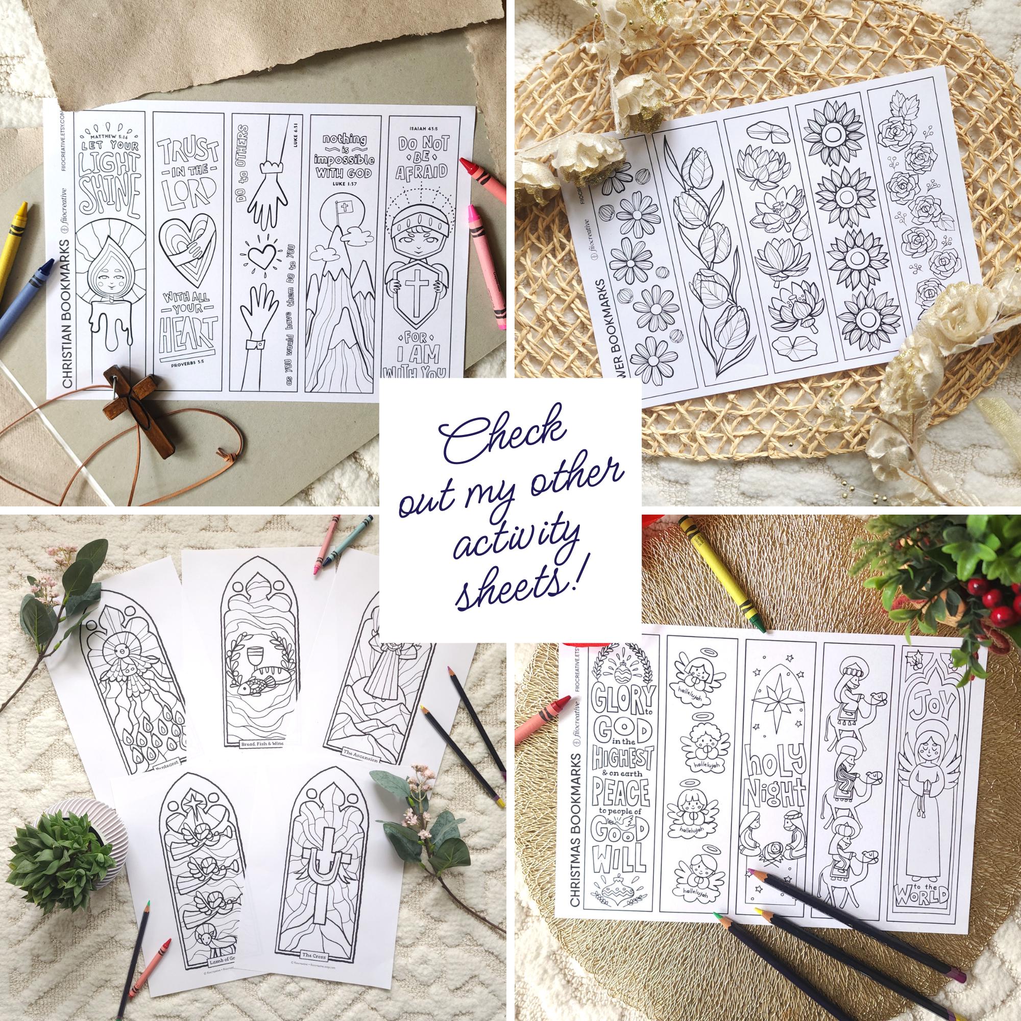 Christian Easter Printable Colouring Bookmarks Activity for Kids - Etsy