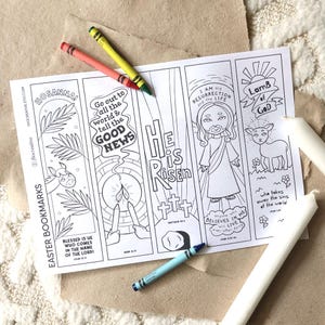 Christian Easter Printable Colouring Bookmarks Activity for Kids - Etsy