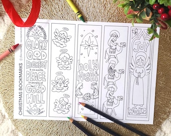 Printable Coloring Bible Verse Bookmarks for Kids Christian Nativity ...