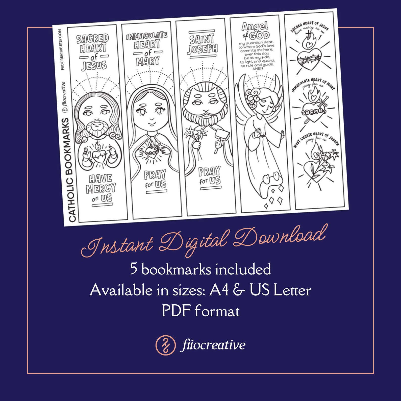 Catholic Printable Colouring Bookmarks Activity for Kids - Etsy