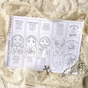Catholic Printable Colouring Bookmarks Activity for Kids - Etsy