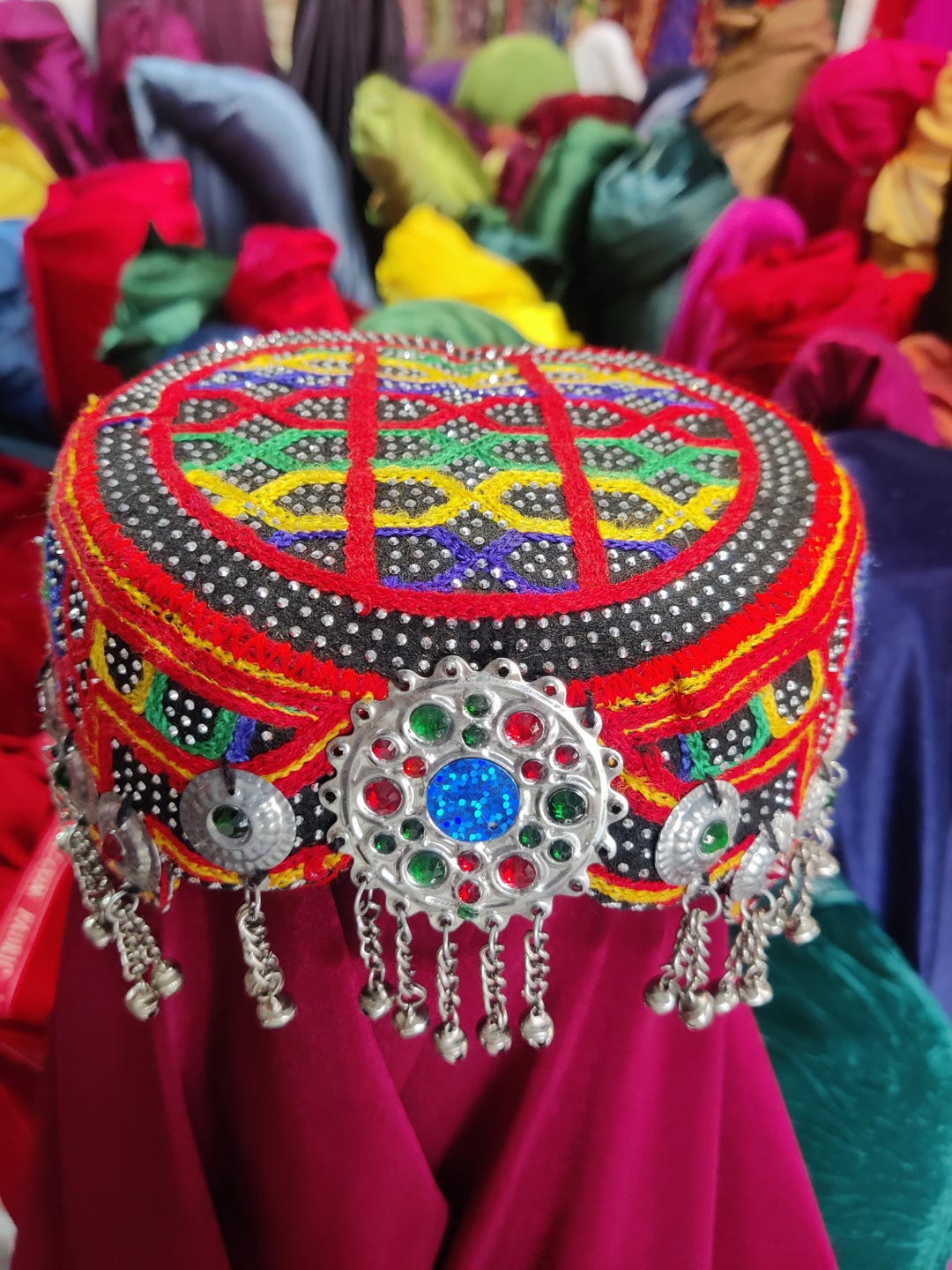 Handmade Afghan Embroidered Cap: for Women Halima Sultan Cultural ...