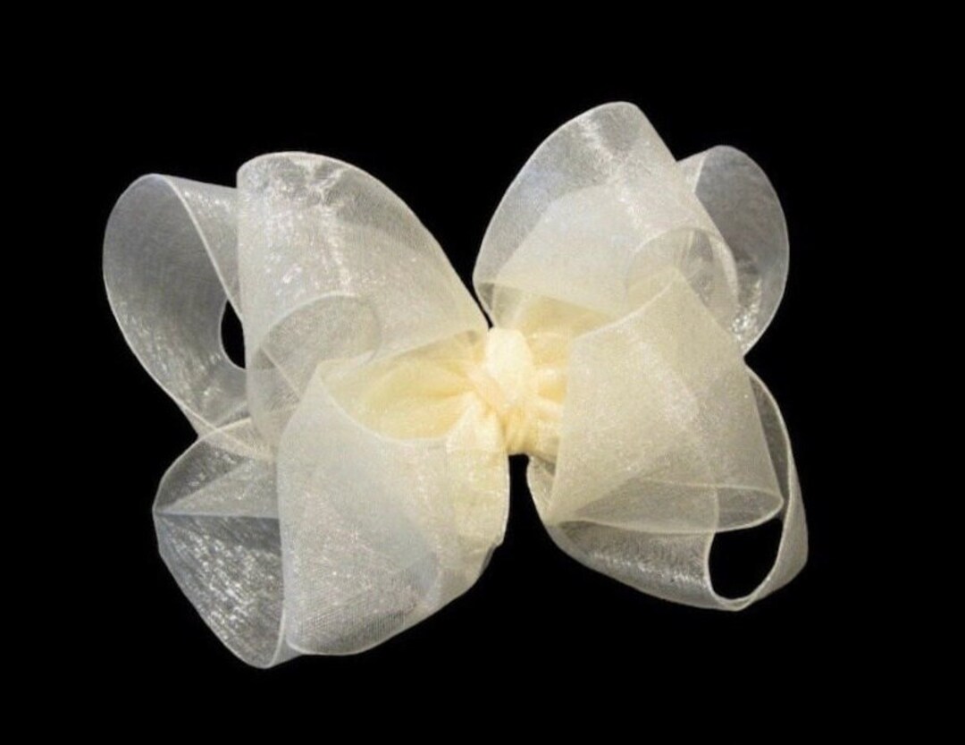Organza Hair Bows, Ivory Hairbow, Ivory Hair Bow, Cream Hairbows, Baby ...