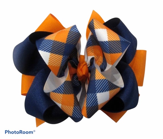 Football Bows Team Hairbow Plaid Hair Bow NFL Hair Bow - Etsy