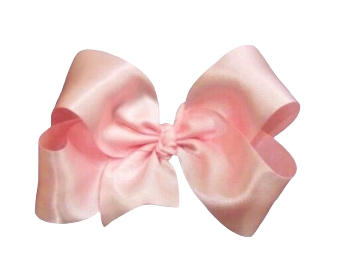 Baby Pink Satin Bow, Big Pink Hair Bow, 5 Inch Bow, Girls Boutique Bows ...