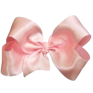 Baby Pink Satin Bow, Big Pink Hair Bow, 5 Inch Bow, Girls Boutique Bows ...