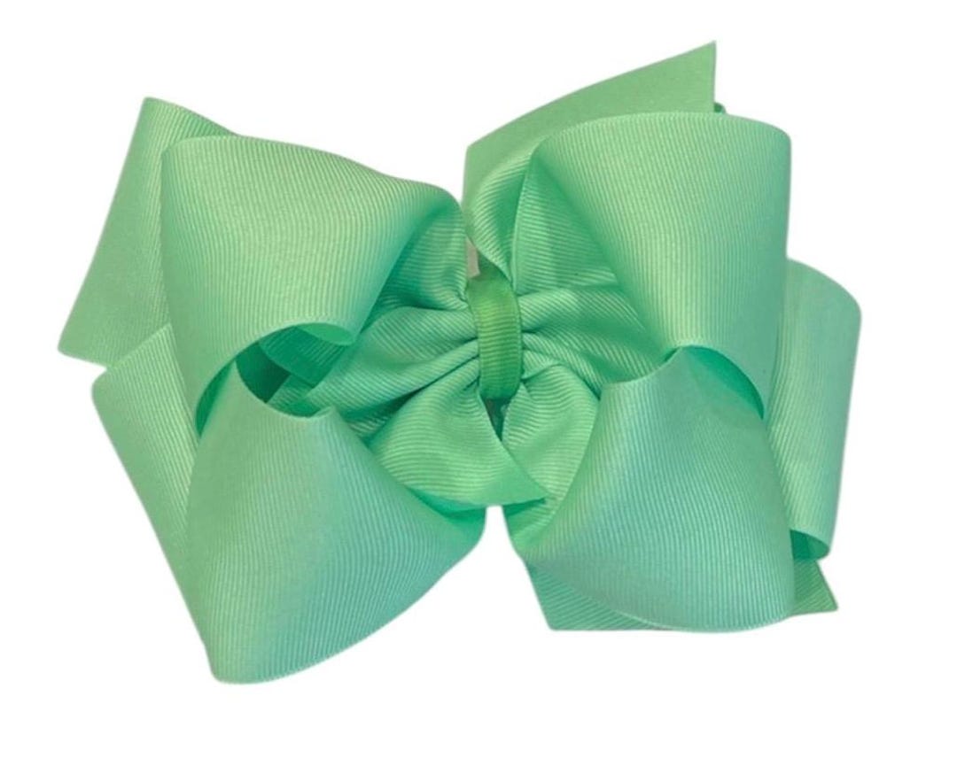 Mint Green Extra Large Hair Bow, Jumbo Double Bow, 6 Inch Double Layer ...