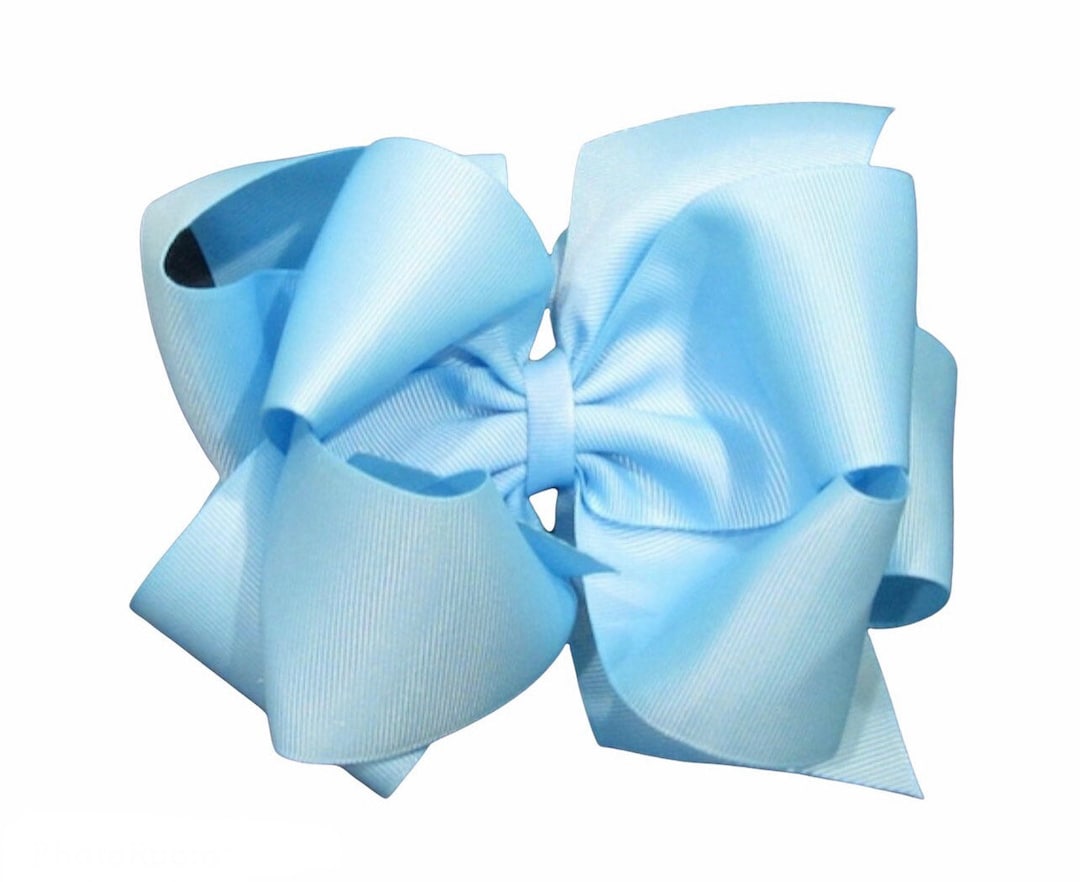 Baby Blue Hair Bow, Light Blue Hairbow, Big Blue Bow, 6 Inch Hairbow ...