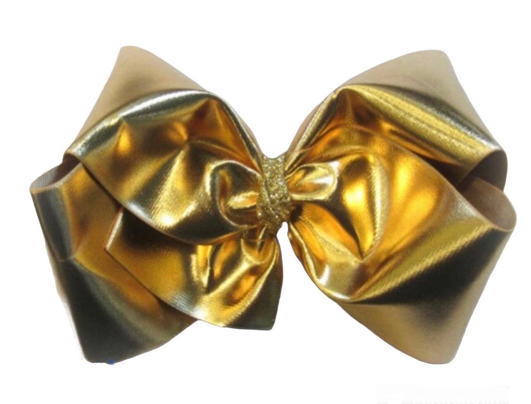 Big Gold Bow, Large Gold Hairbow, Gold Holographic Bow, Gold Hologram ...