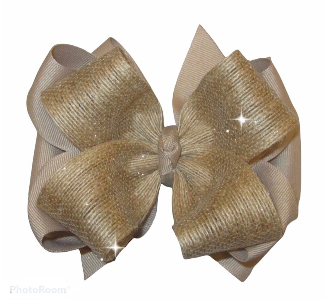 Burlap Bow, Glitter Burlap Hair Bows, Burlap Baby Headband, Big Bows ...