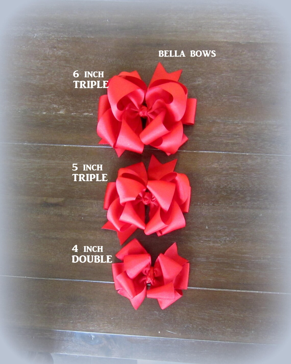 Big White Bow Triple hair Bow Large Bows Bella Triples | Etsy
