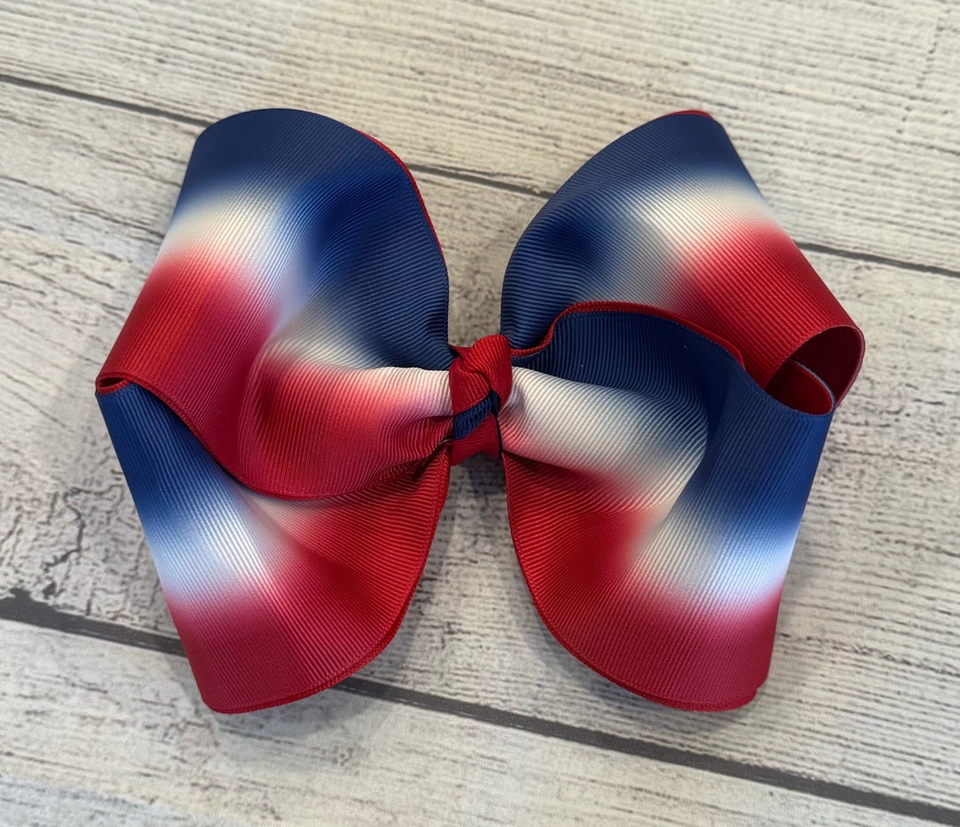 American Flag Hair Bow, USA Hair Bow, Jumbo Patriotic Flag Bow, 6 Inch ...