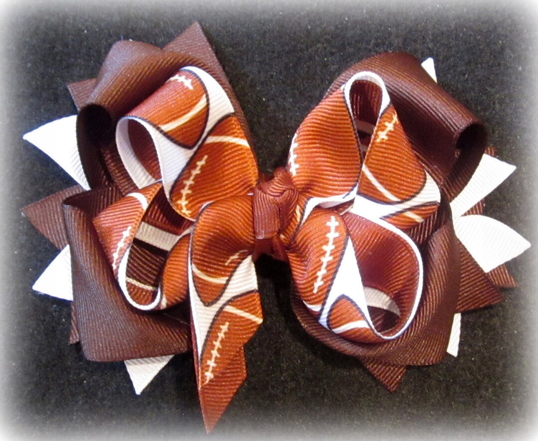 Brown Football Bow, Boutique Hair Bow, Football Hairbows, NFL Hairbow ...