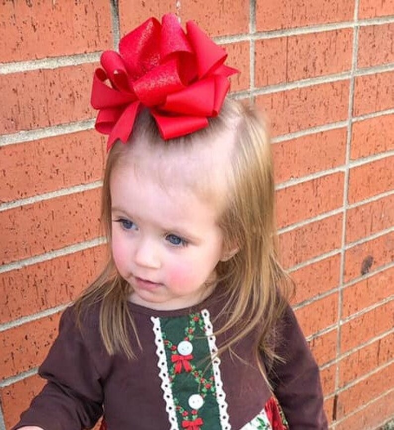 Purple Glitter Bow Big Purple Bow Purple Hairbows Glitter - Etsy