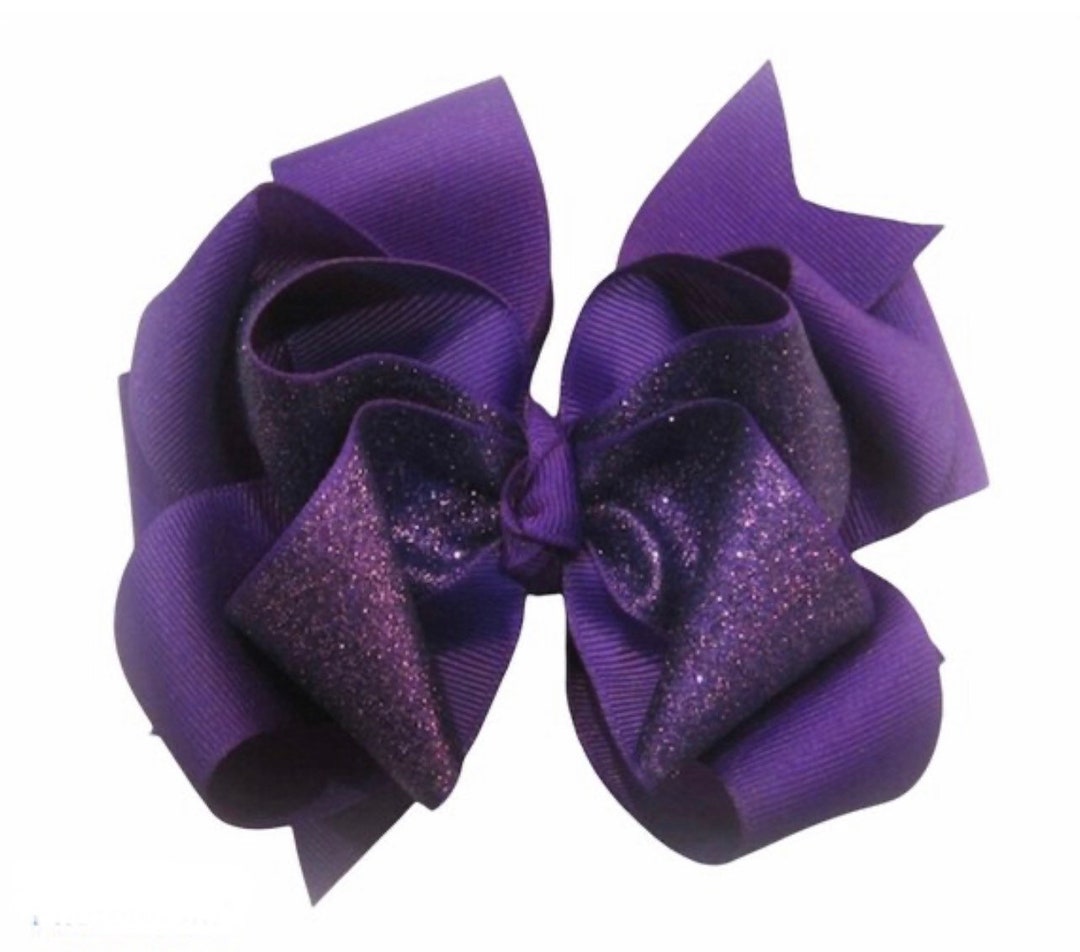 Purple Glitter Bow, Big Purple Bow, Purple Hairbows, Glitter Bows ...