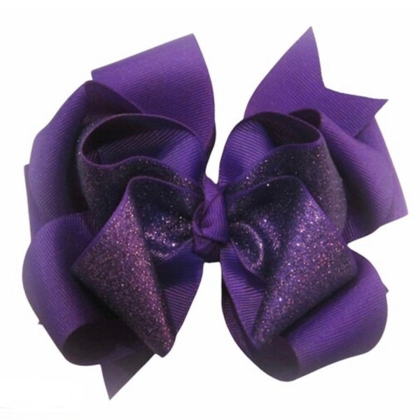 Purple Hair Bow - Etsy