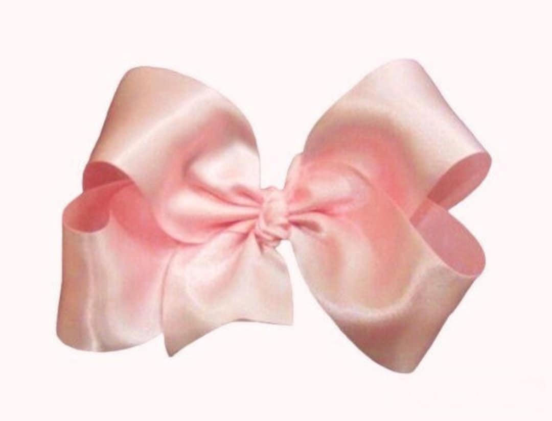 Baby Pink Satin Bow, Big Pink Hair Bow, 5 Inch Bow, Girls Boutique Bows ...