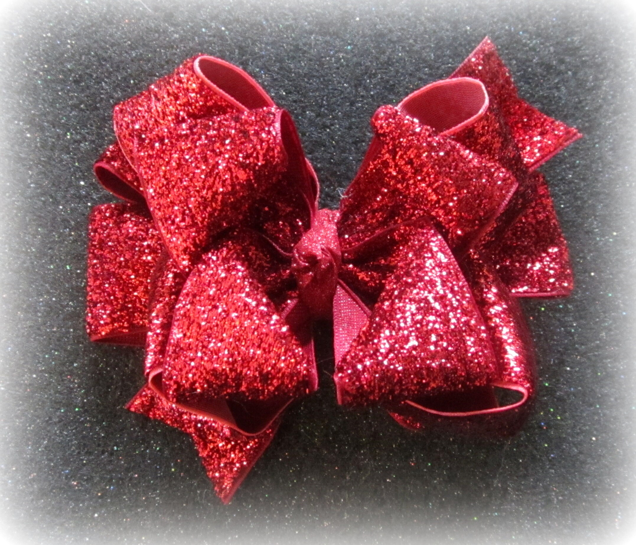 Red Glitter Bow Big Red Bow Glitter Hairbows Christmas Hair | Etsy