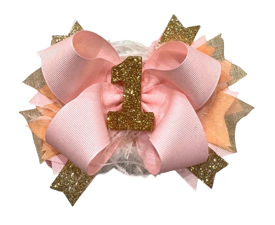 Birthday Hair Bow, !st Birthday Bow, PICK Your Number or Letter Bow ...