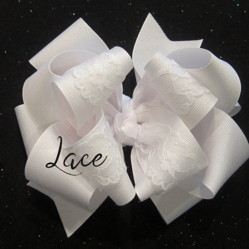 Large Lace Hair Bow Clip - Etsy