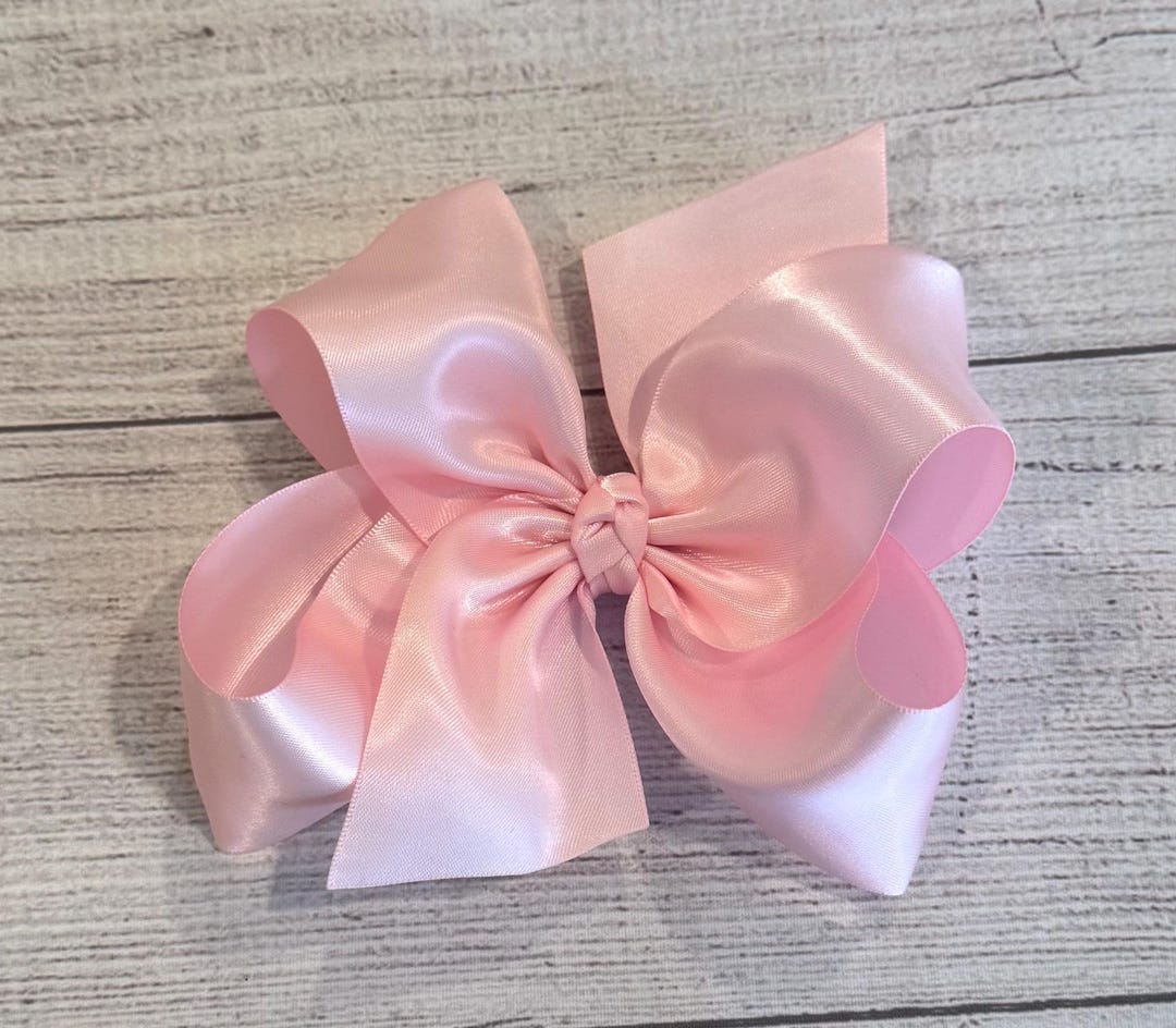 Baby Pink Satin Bow, Big Pink Hair Bow, 5 Inch Bow, Girls Boutique Bows ...