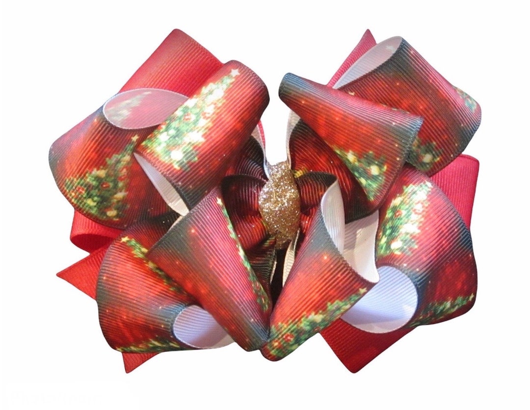 Christmas Tree Bow, Red Hairbow, Christmas Hairbow, Holiday Bows ...