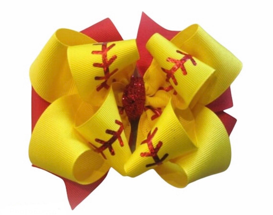 Softball Bow, MLB Bows, Softball Hairbow, Red Stitch Bow, Team Bows ...