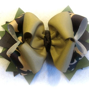 Camo Hair Bow, Boutique Hair Bows, Camouflage Hairbow, Army Bows ...