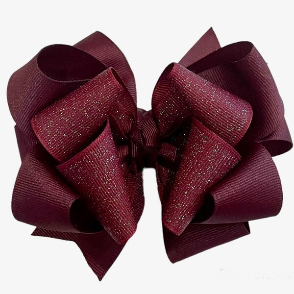 Maroon Hair Bow - Etsy