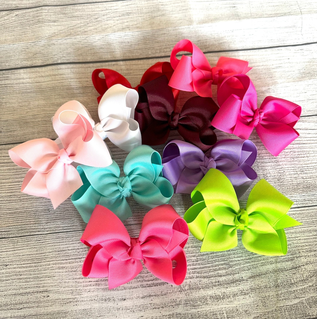 Hair Bows, Medium 4 Inch Bows, Bow Sets, Toddler Bows, Girls Bows, Baby ...