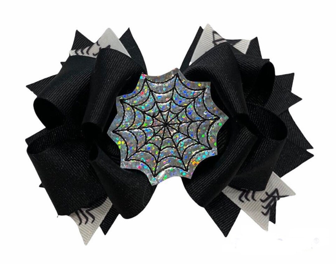 Spider Hair Bow Spider Web Bows Halloween Bow Spider Web - Etsy
