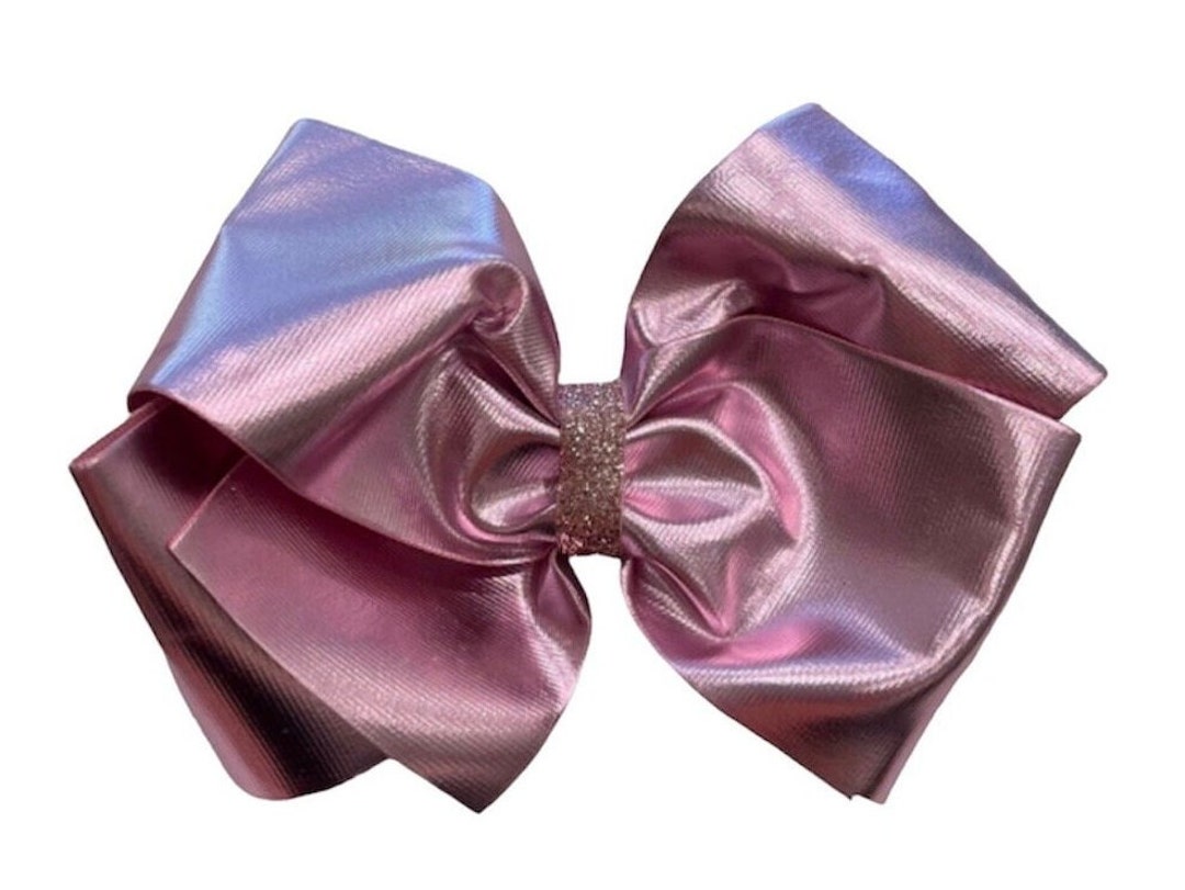Metallic Pink Bow, Large Pink Foil Hairbow, Pink Metallic Bow, Pink ...