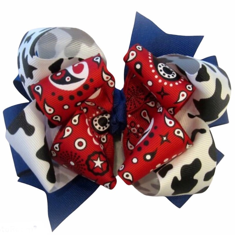 Cow Print Hair Bow - Etsy