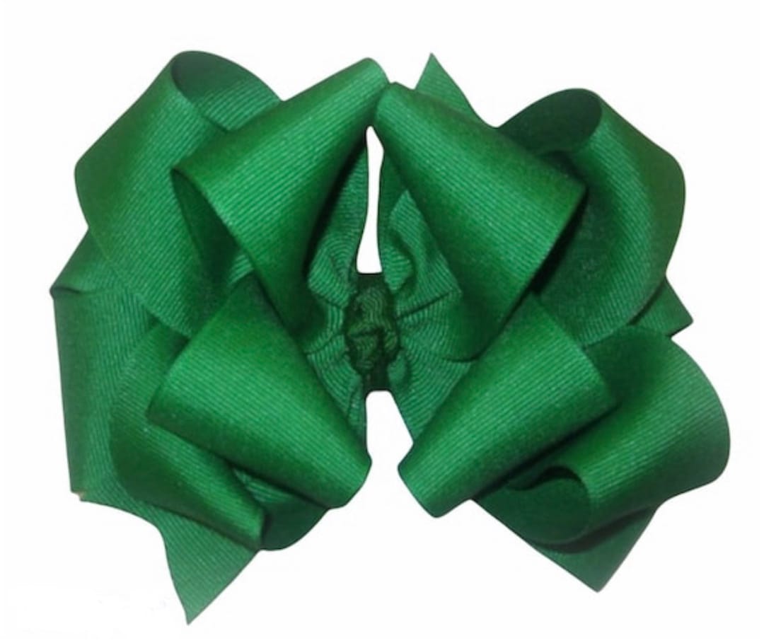 Green Hairbow, Girls Hairbows, Emerald Hair Bow, Big Bows, Green ...