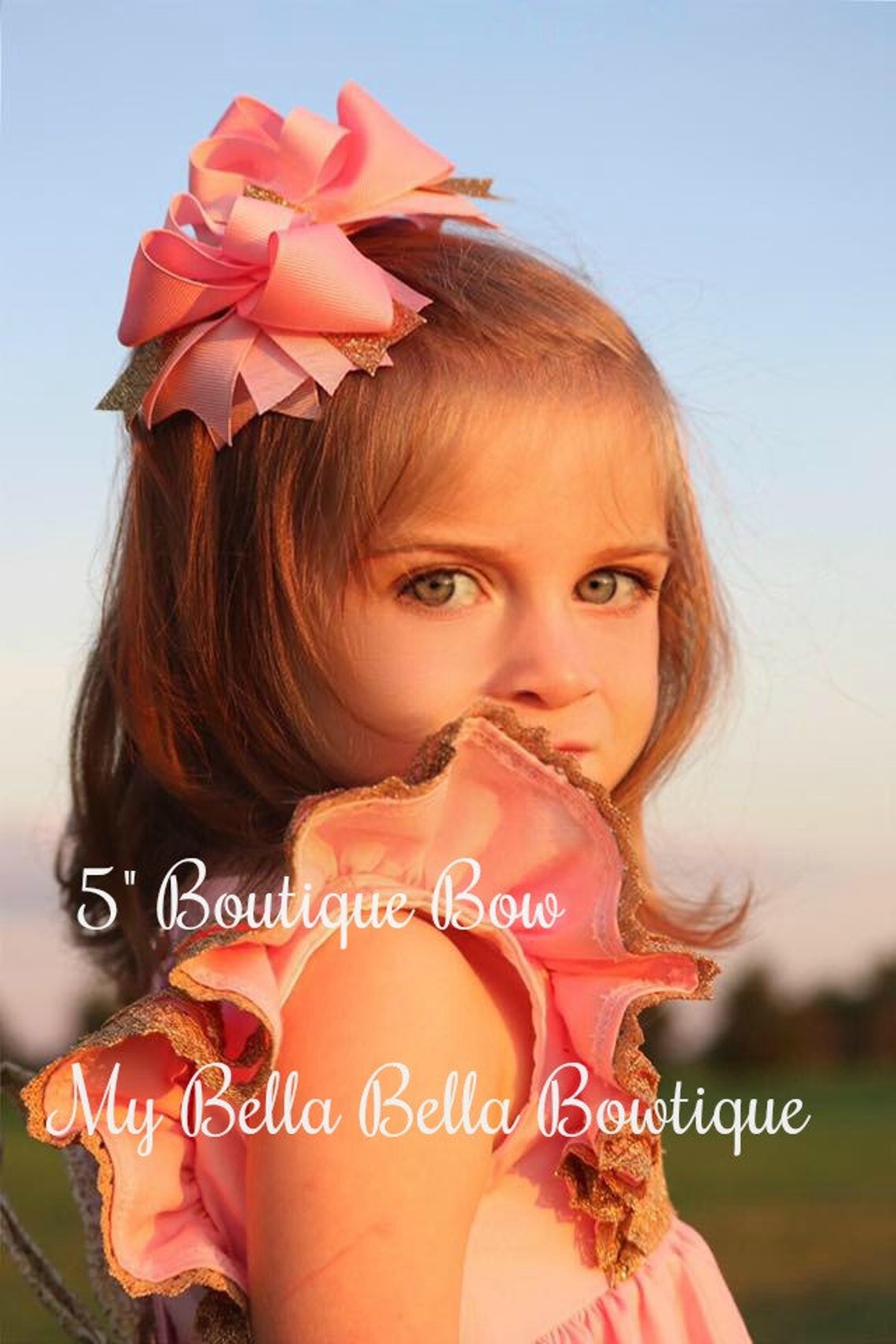 Nautical Hair Bow, Gold Hairbow, Glitter Nautical Bow, Girls Boutique ...