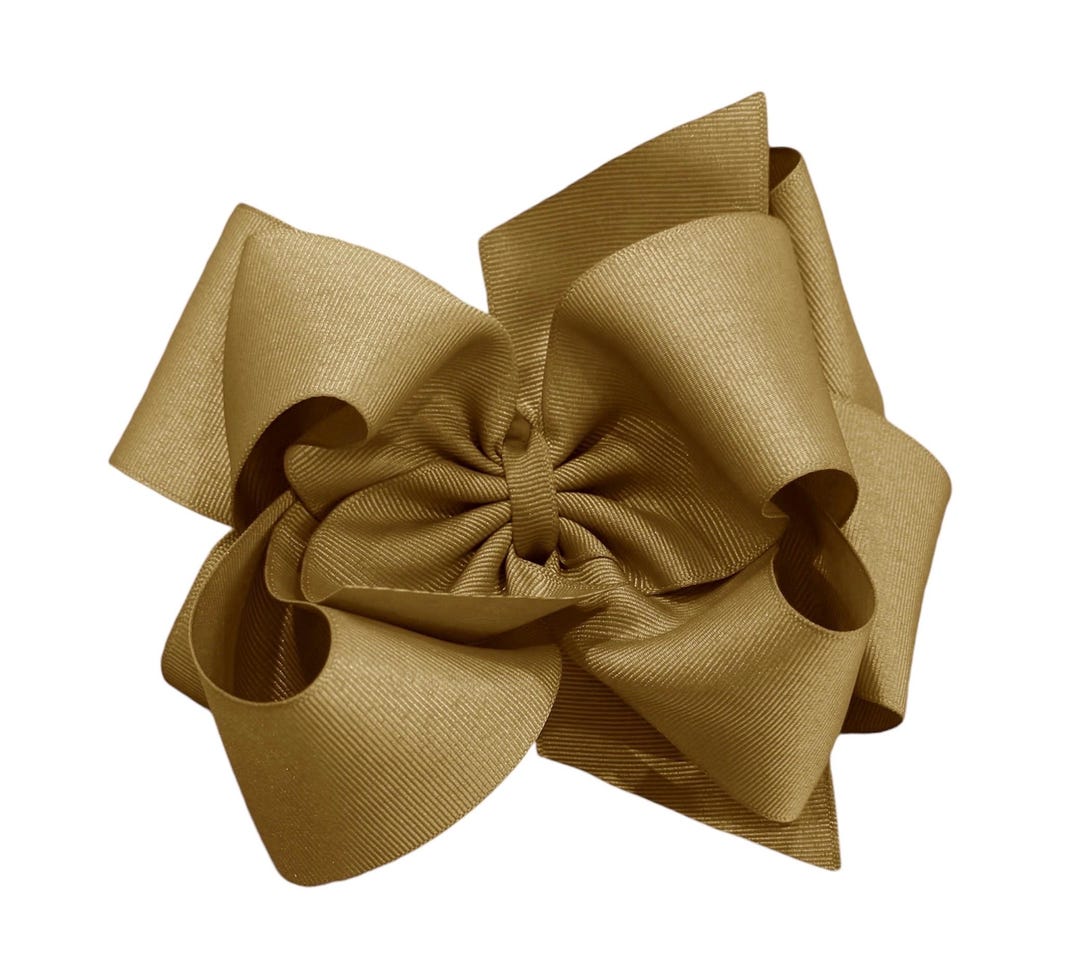 Extra Large Hair Bow in Khaki, Double Layered Big Bows, 6 Inch Jumbo ...