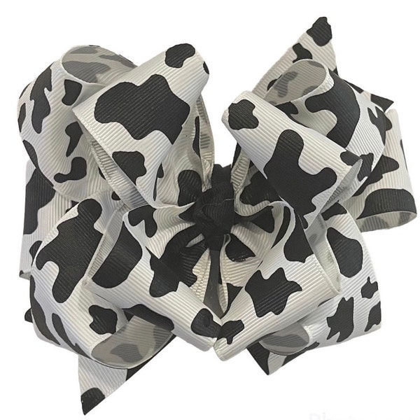 Cow Print Hair Bow - Etsy
