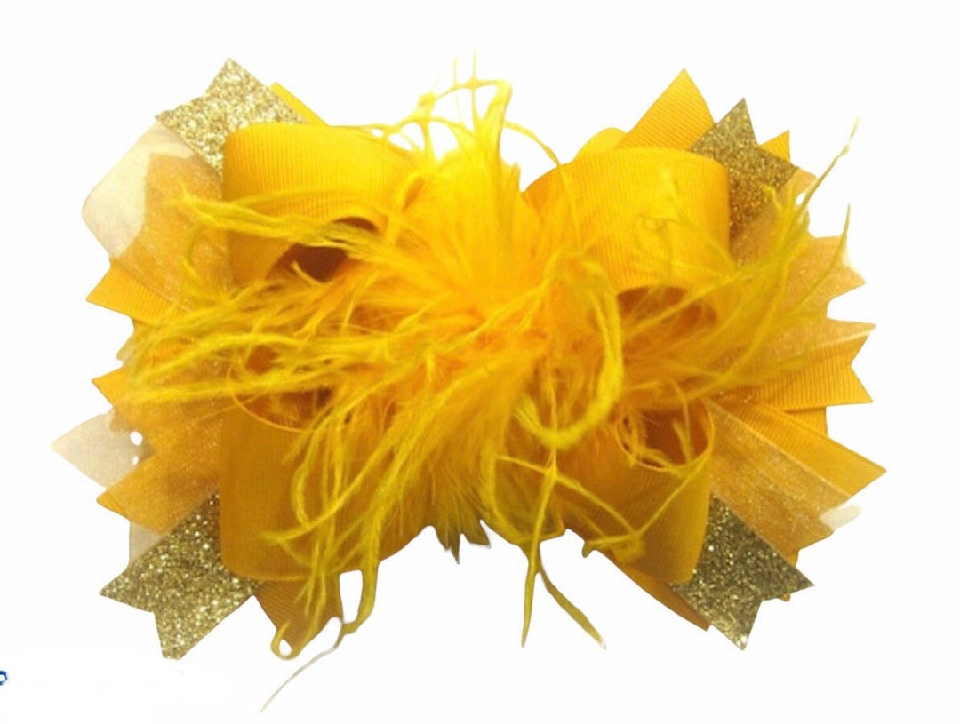 Mustard Bow, Mustard OTT Bow, Mustard Hairbows, Mustard Hair Bow, Girls ...