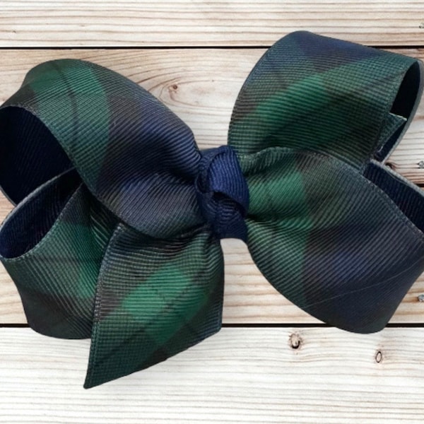 Plaid School Hairbow - Etsy