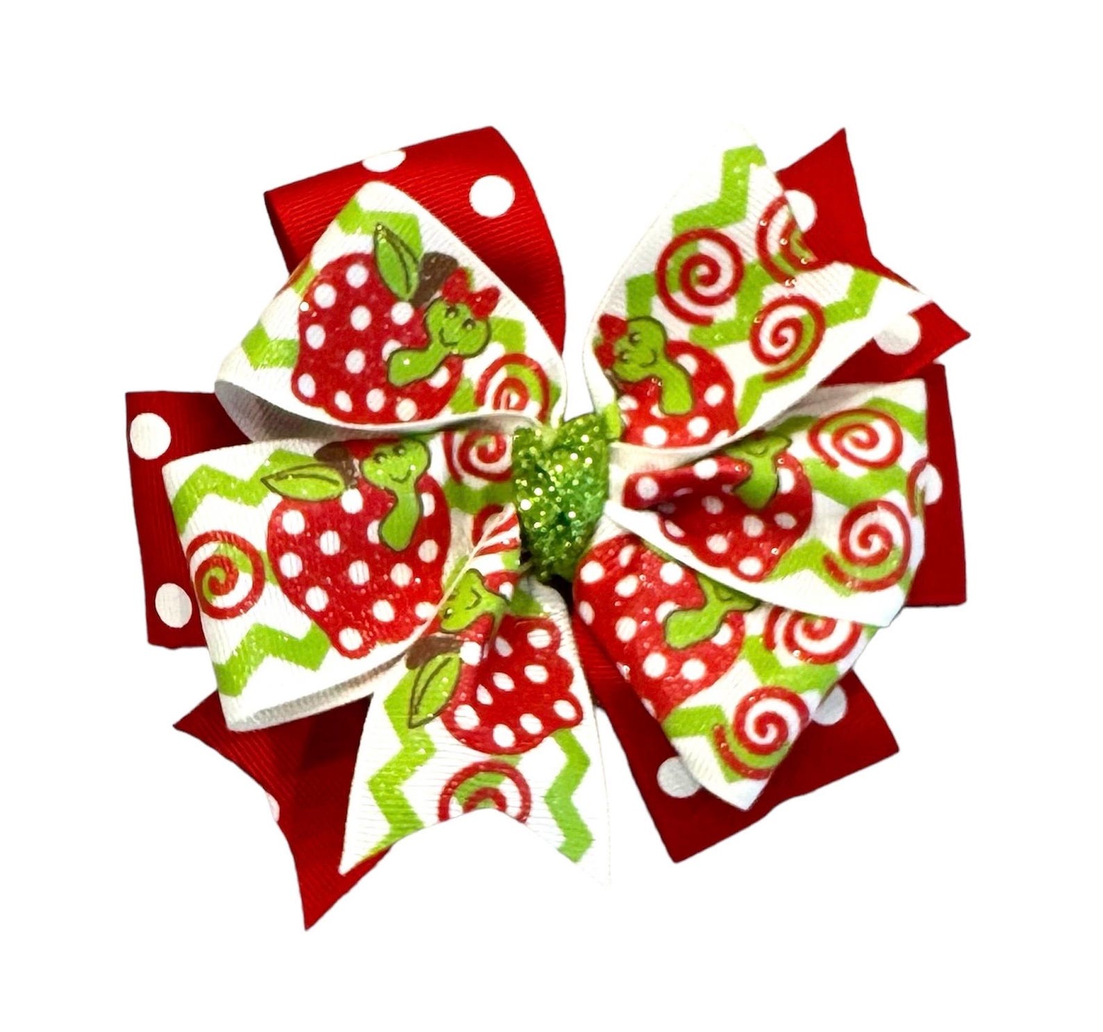 Glitter Apple Bow, Double Pinwheel School Bow, Cute Worm Bow, Chevron ...