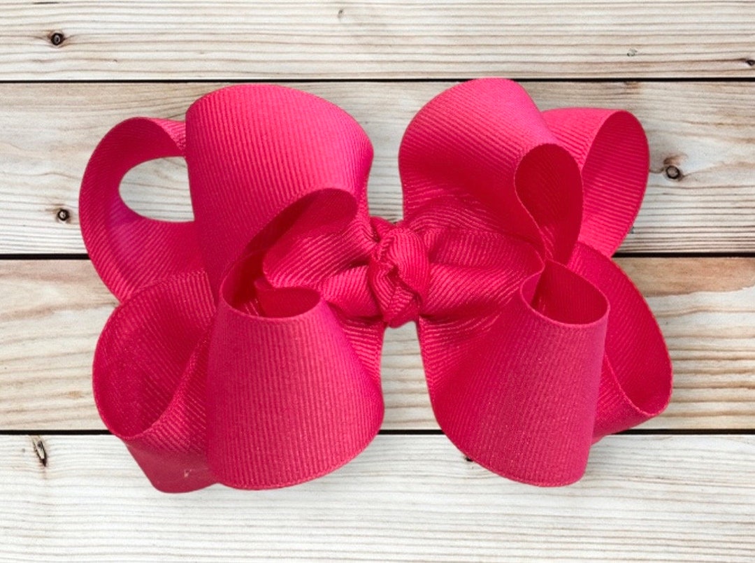 Pink Hair Bows for Girls Big Pink Hair Bow Double Layered - Etsy