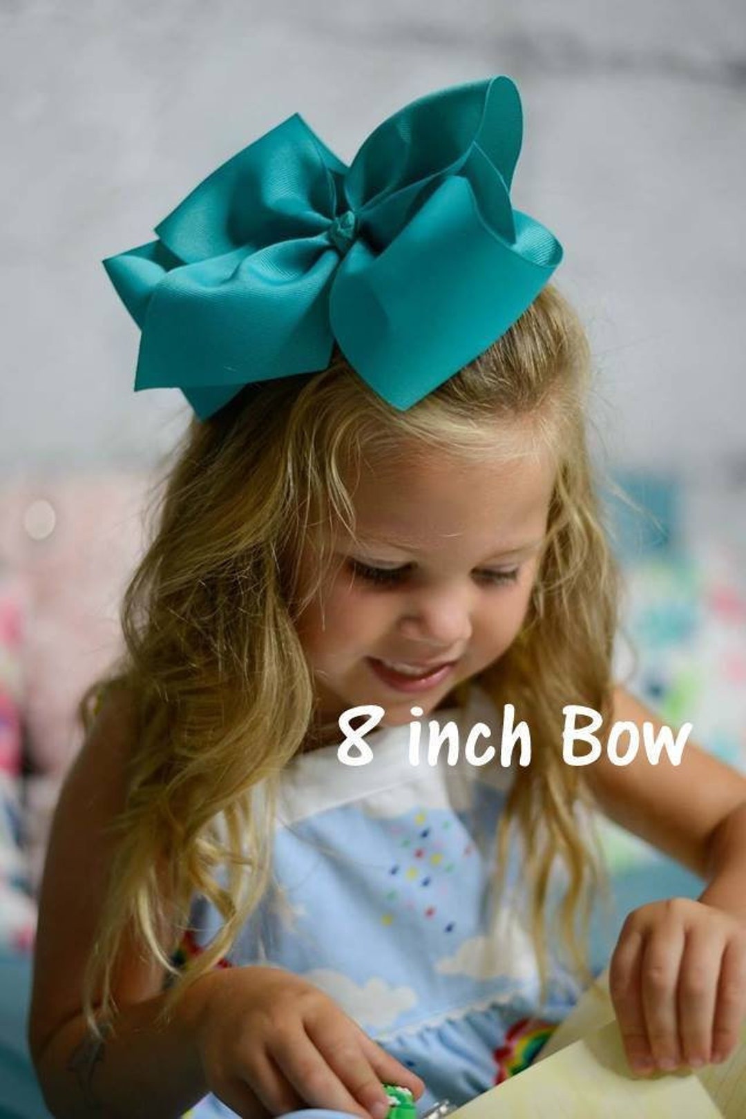 Big Bows, Jumbo Hair Bow, Large Boutique Bow, You Pick Color, 6 7 or 8 ...