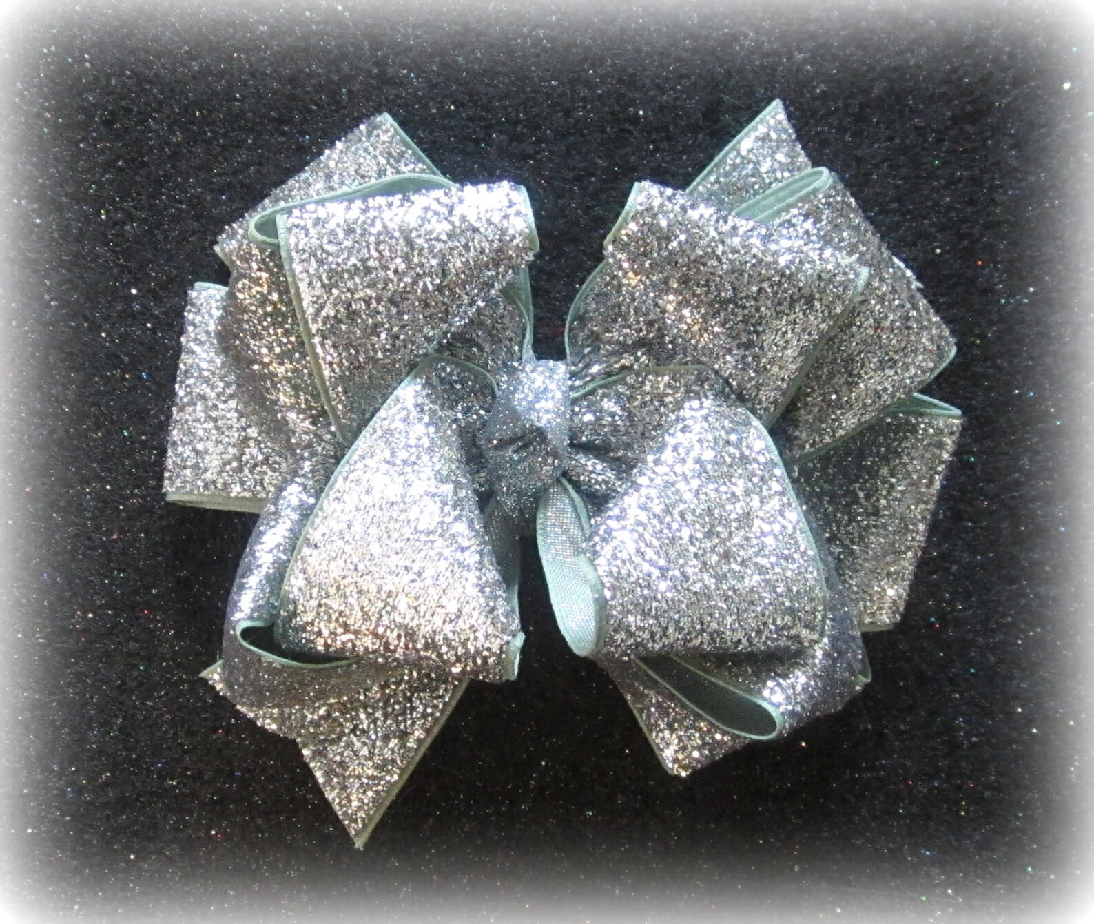 Silver Glitter Bow Big Silver Bow Glitter Hairbows - Etsy