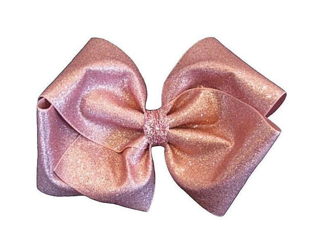 Rose Gold Bow, Pink Glitter Bow, Soft Glitter Hair Bow, Girls Hairbows ...