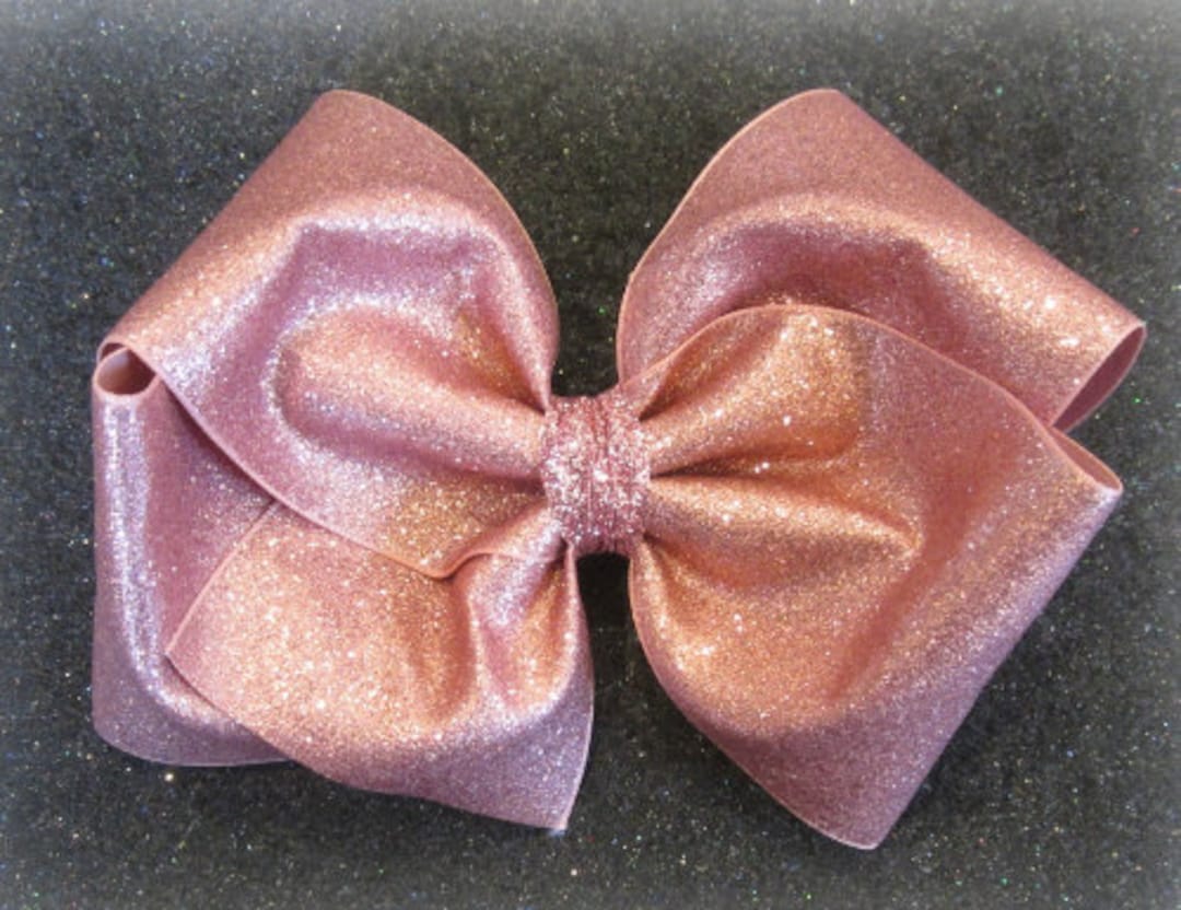 Rose Gold Bow Pink Glitter Bow Soft Glitter Hair Bow Girls - Etsy