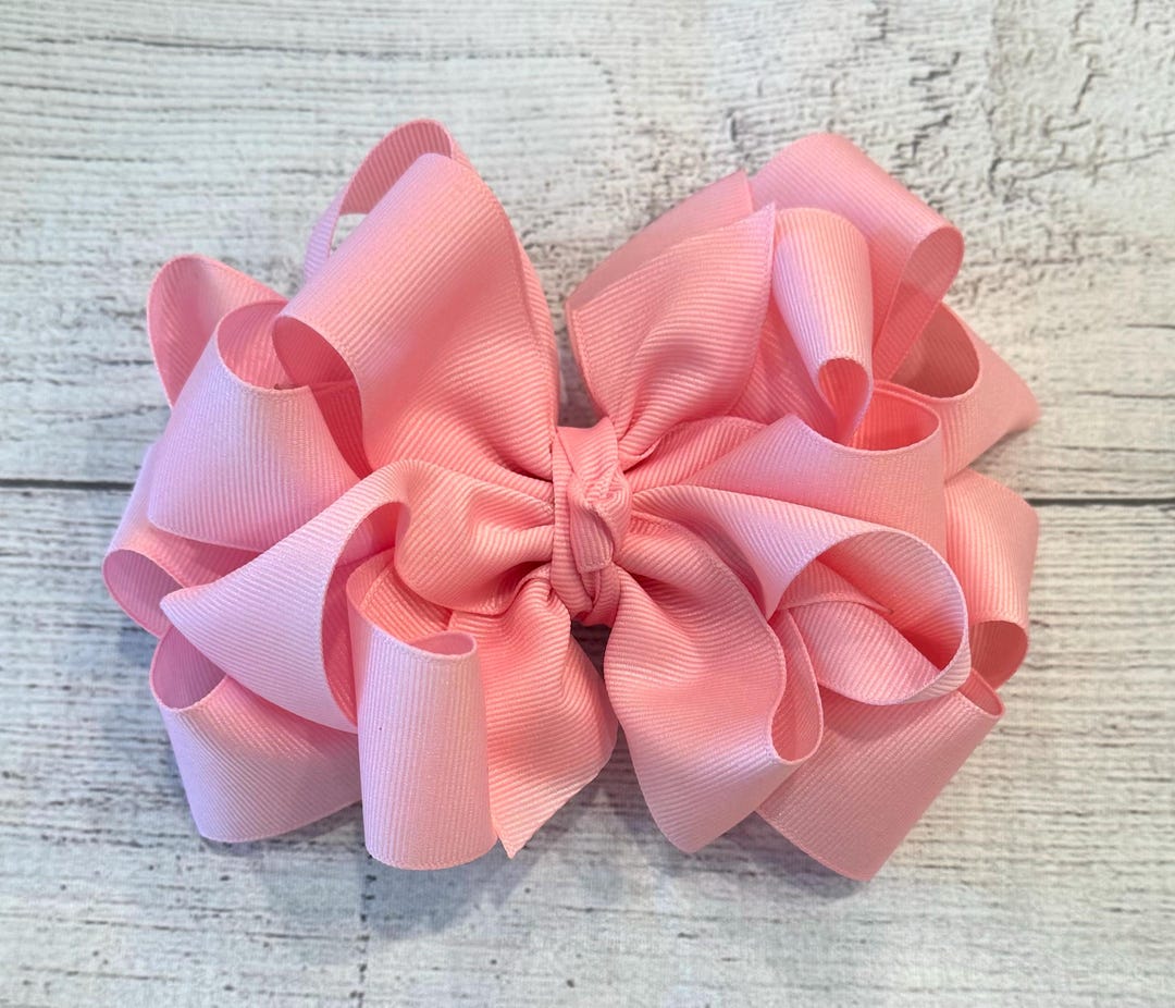 Pink Hair Bow, Large Hairbows, Big Double Bow, Loopy Bow, Layered ...