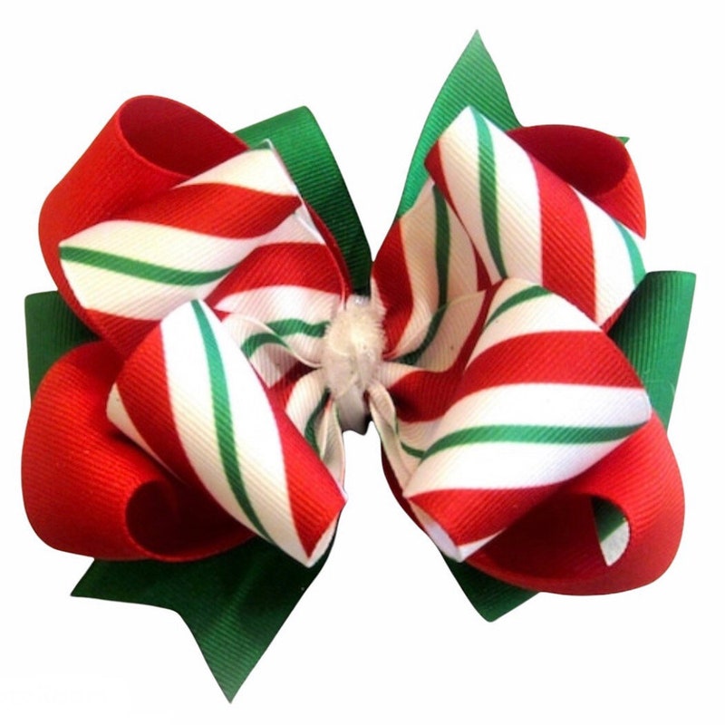 Candy Cane Hair Bow - Etsy