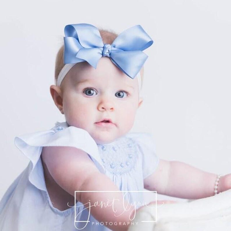 Baby Satin Bows, Newborn Infant Bows Made of Satin, 4 Inch Hair Bows ...